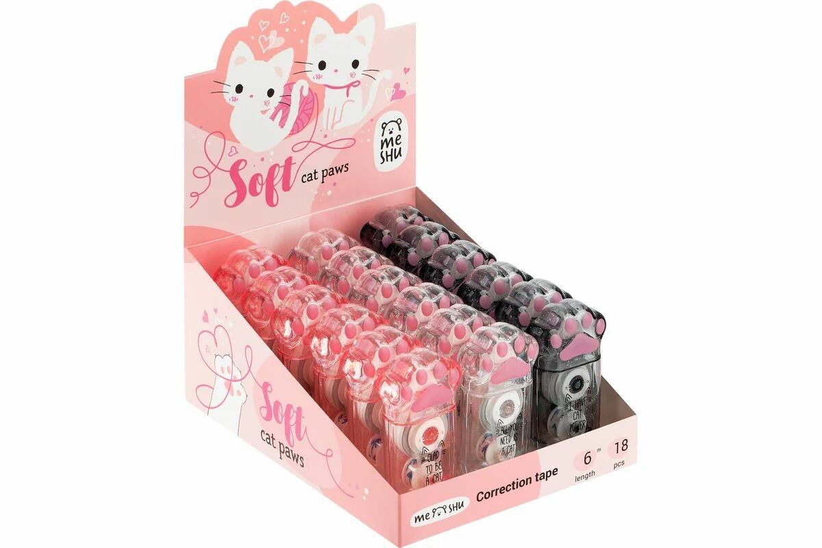 Корректор лента-роллер 18 шт MESHU Say Meow 363680, 5ммх6м