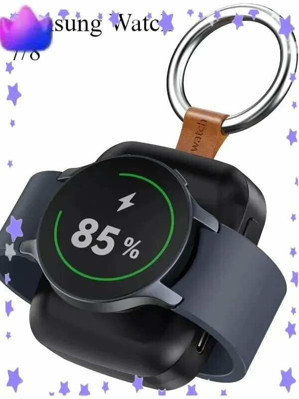 Беспроводное магнитное зарядное устройство брелок для Samsung Watch 7/8 беспроводной Power Bank с магнитным креплением