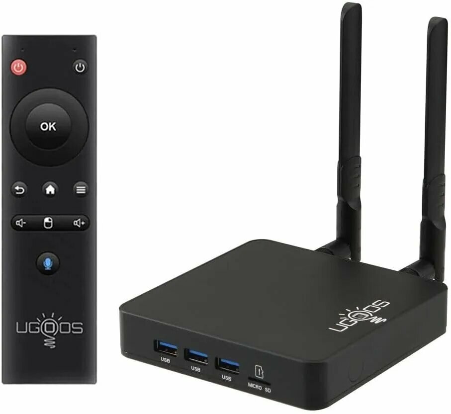 Караоке-система ТВ-приставка UGOOS AM8, Android 11.0 Amlogic S928X-J 4 ГБ+32 ГБ WiFi 6.0 BT 5.3 HDR 8K/1000M LAN/USB 3.0