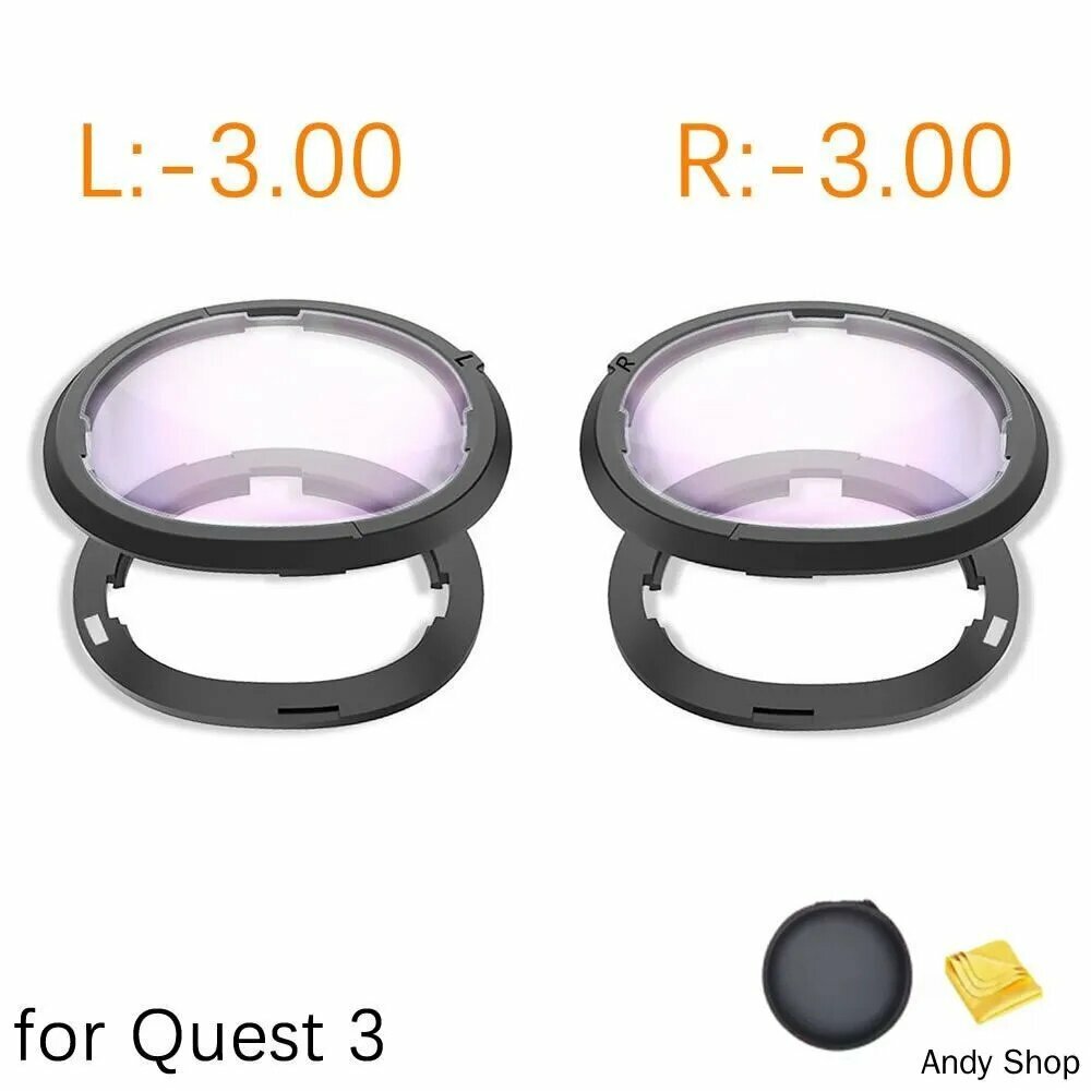 Линзы для коррекции близорукости для Quest 3; очки с защитой от синего света и бликов; оправы с магнитным креплением для VR-очков; линзы по рецепту для аксессуаров Meta Quest 3