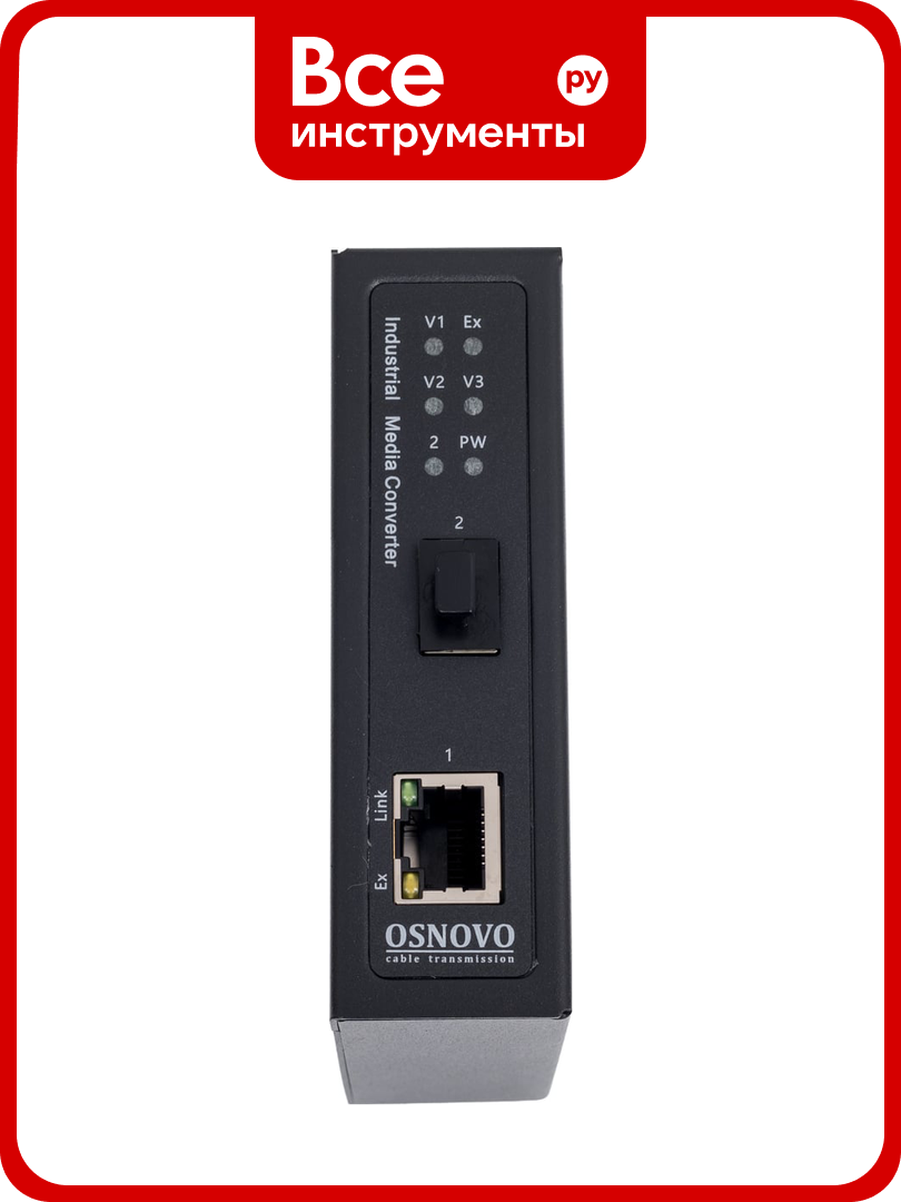 Промышленный компактный медиаконвертер OSNOVO OMC-1000-11X/I Gigabit Ethernet. sct1475, металлический корпус, защита