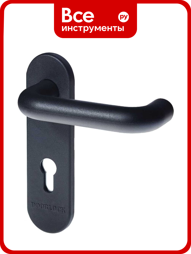 Гарнитур для пожарных дверей Doorlock v s38kp/f pz72 серия variant, на короткой накладке, черный, подпружиненный