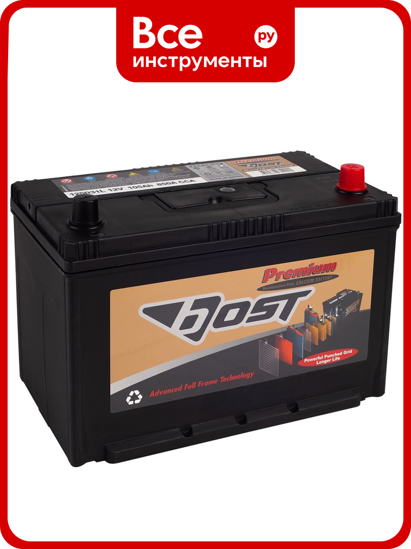 Аккумулятор BOST PREMIUM 125D31L 105R 850A с кальциевой технологией, для легковых и грузовых автомобилей