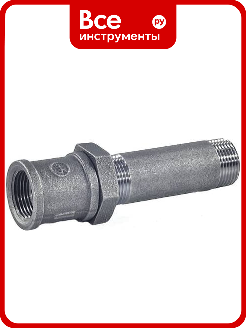 Сгон Fittex PLUS сталь, в/к, Ду40, L=150мм 128-8693 бытовой тип соединения внутреннее‑наружное без покрытий