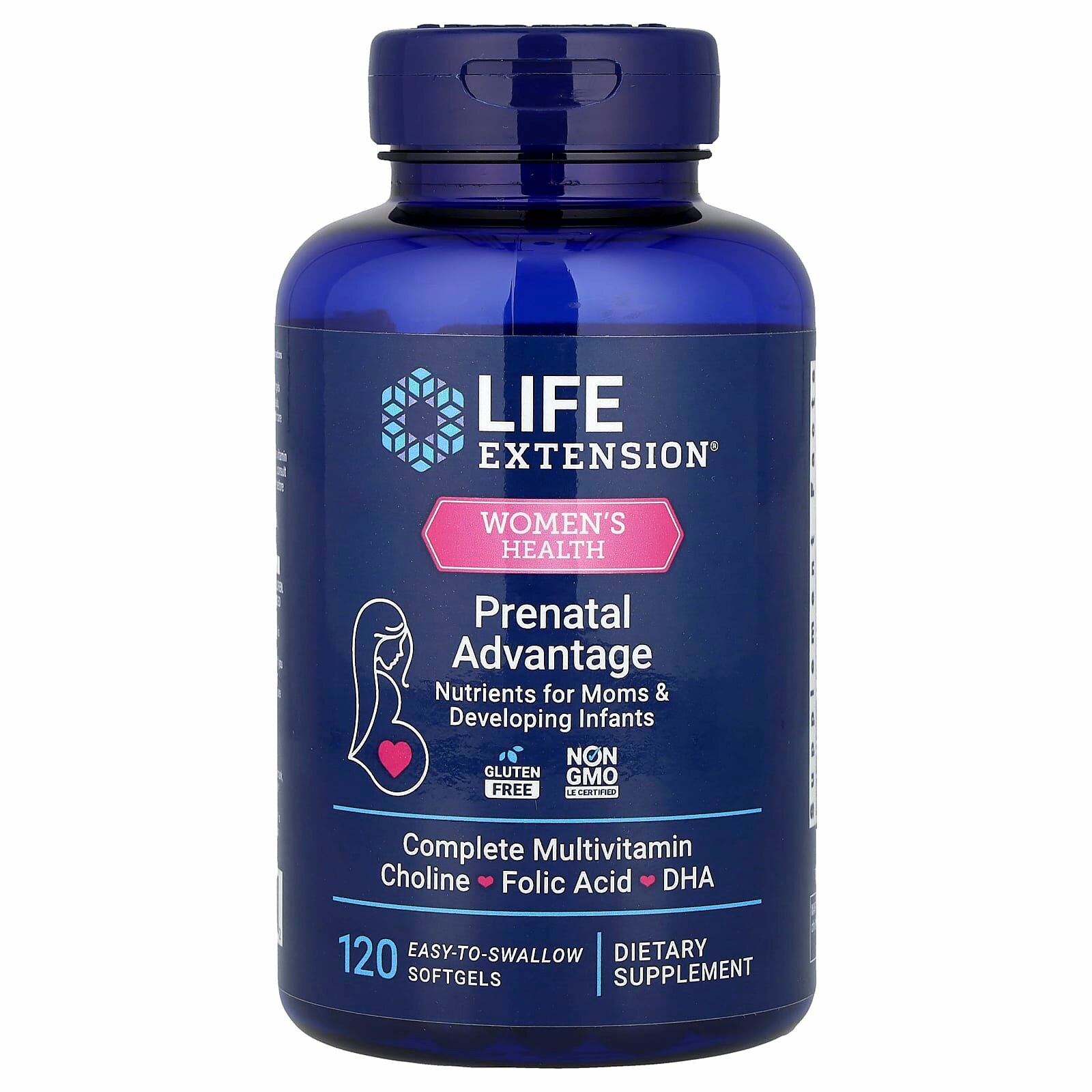 Витамины Life Extension "Prenatal Advantage", для беременных, легко глотаются, 120 шт