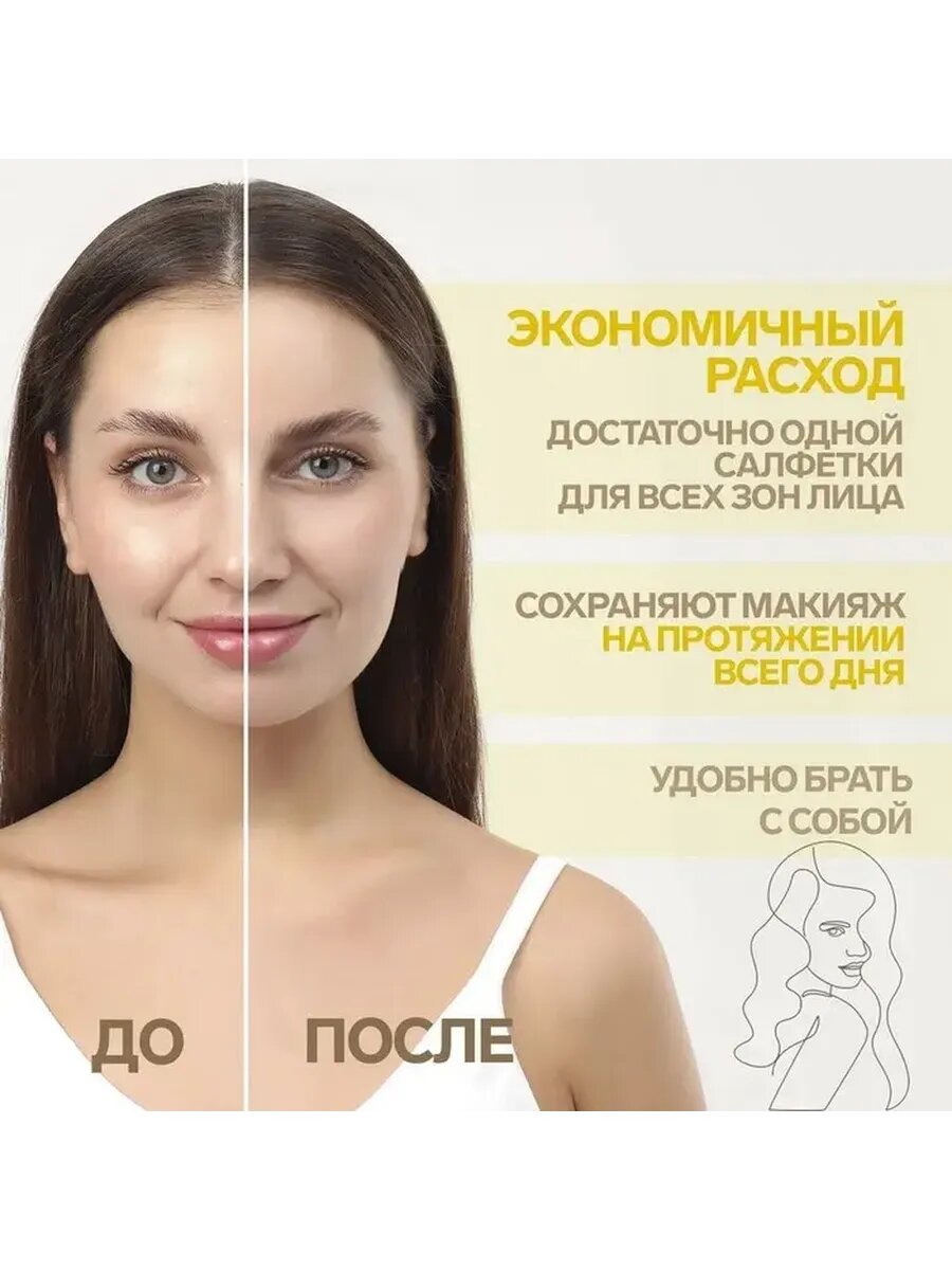 Матирующие салфетки для лица — 50 шт.