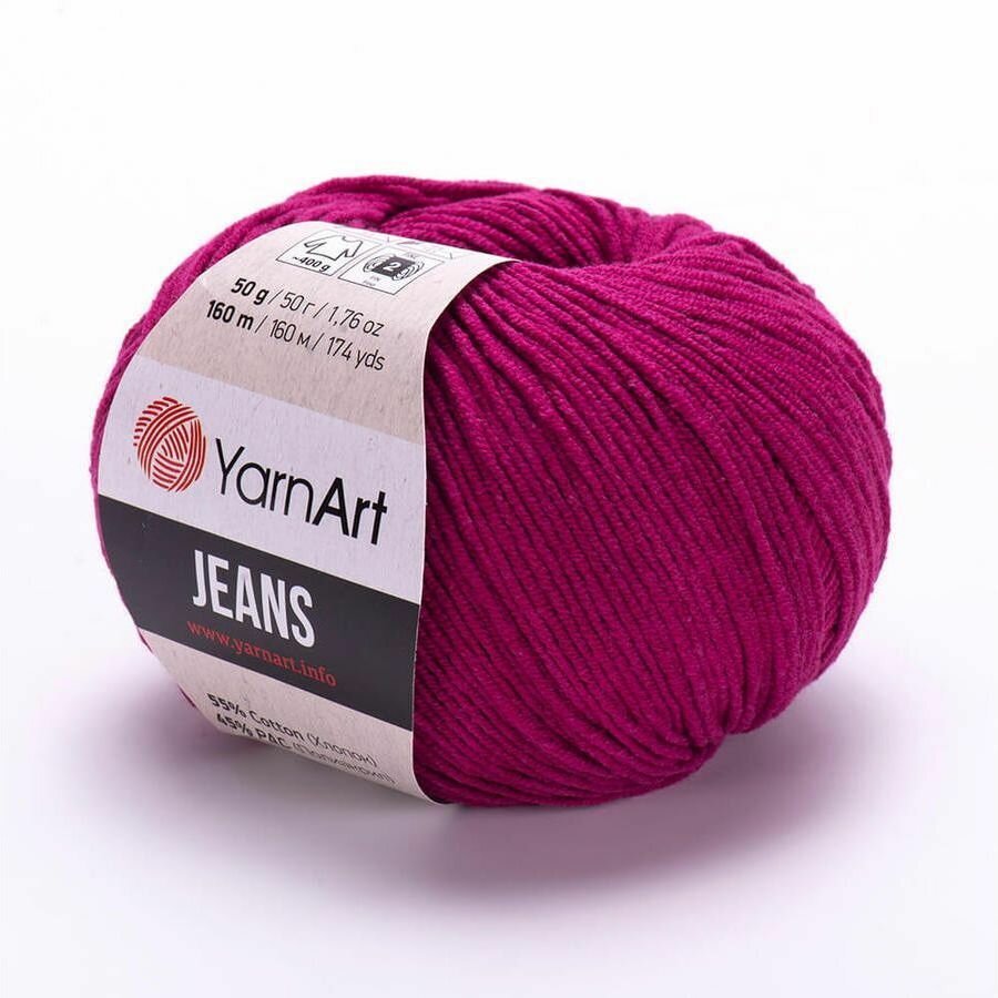 Пряжа для вязания YarnArt Jeans 5 мотков (160 м, 50 гр), цвет 91 Рубин