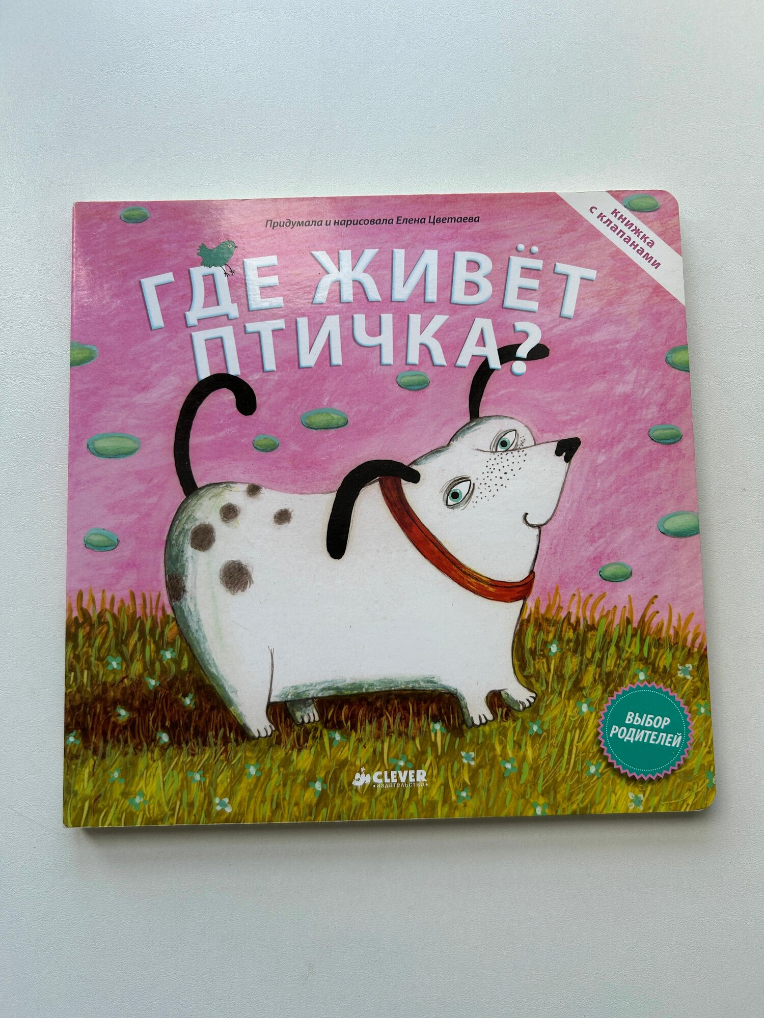 Книга с клапанами "Где живет птичка?". Придумала и нарисовала Елена Цветаева. Издание 2015 года (second-hand книга)