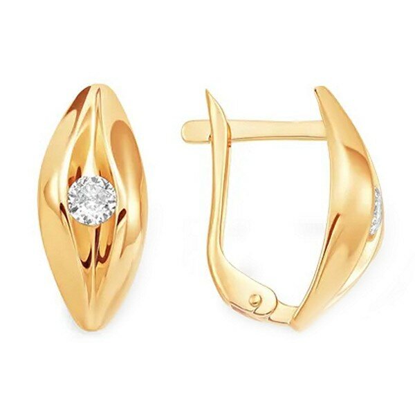 Серьги JEWELIN, красное золото, 585 проба, фианит