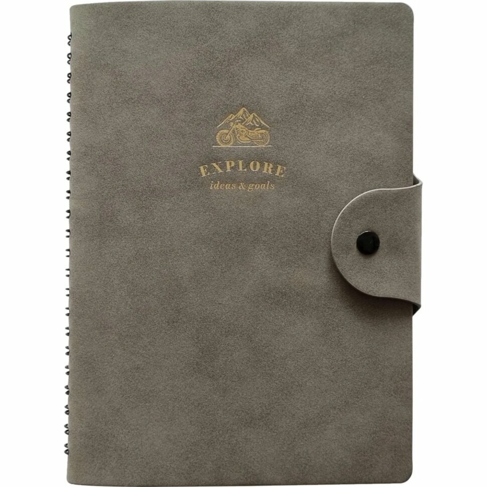 Бизнес-тетрадь Infolio 14x20см 96л клет спираль Исследовать, сер I1778/grey, 2513712