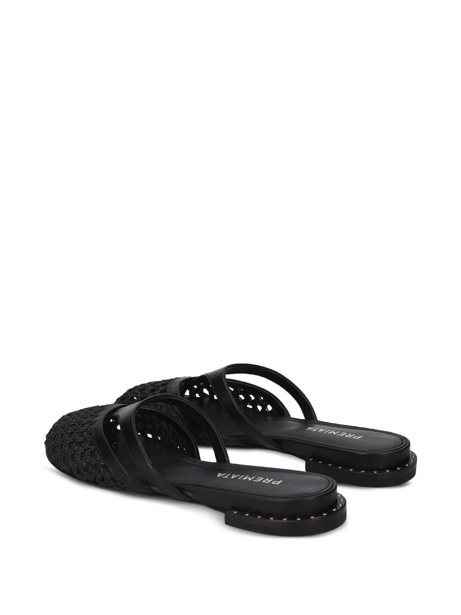 Мюли PREMIATA Woven studded flat mules, размер 39 EU, black/black — фото 1