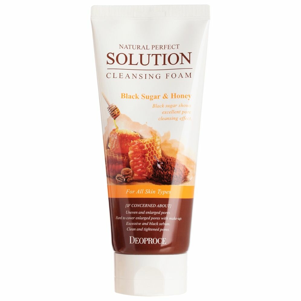 Отшелушивающая пенка-скраб для умывания с бурым сахаром и медом Deoproce Natural Perfect Cleansing Foam Pore Care, 170 г