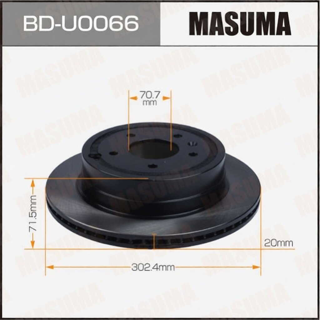 Диск тормозной MASUMA rear CHEVROLET CAPTIVA, OPEL ANTARA уп.2 BDU0066 Masuma арт. BDU0066