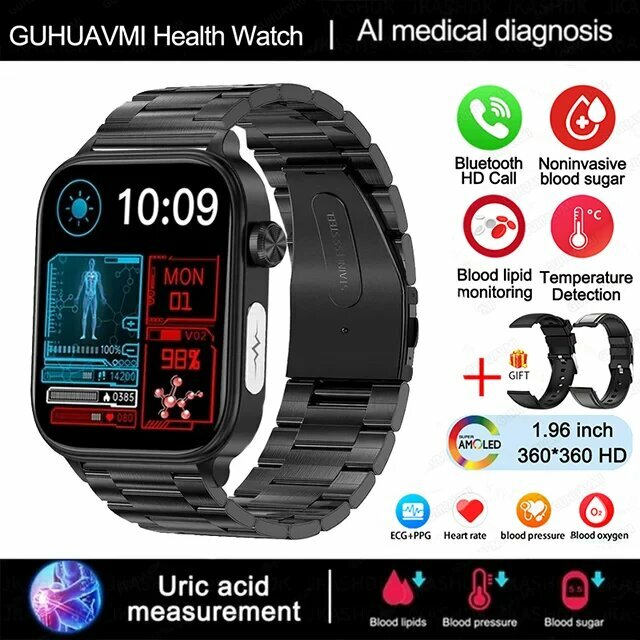 GUHUAVMI Умные часы Black-Steel-2A