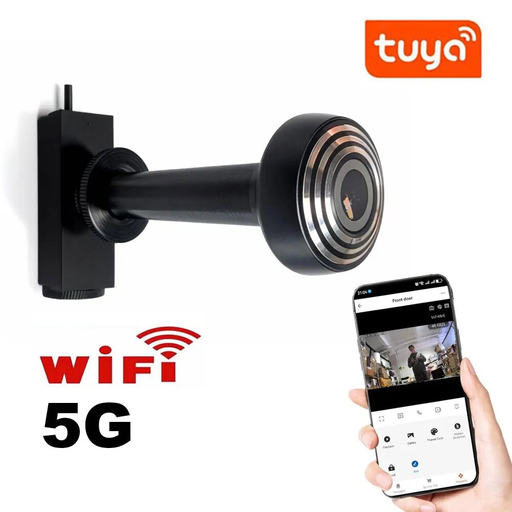 14-мм дверная камера Tuya с видеоглазком, Wi-Fi 2.4G/5G, мини-камера с датчиком движения, видеоглазок ONVIF RTSP для домашней безопасности