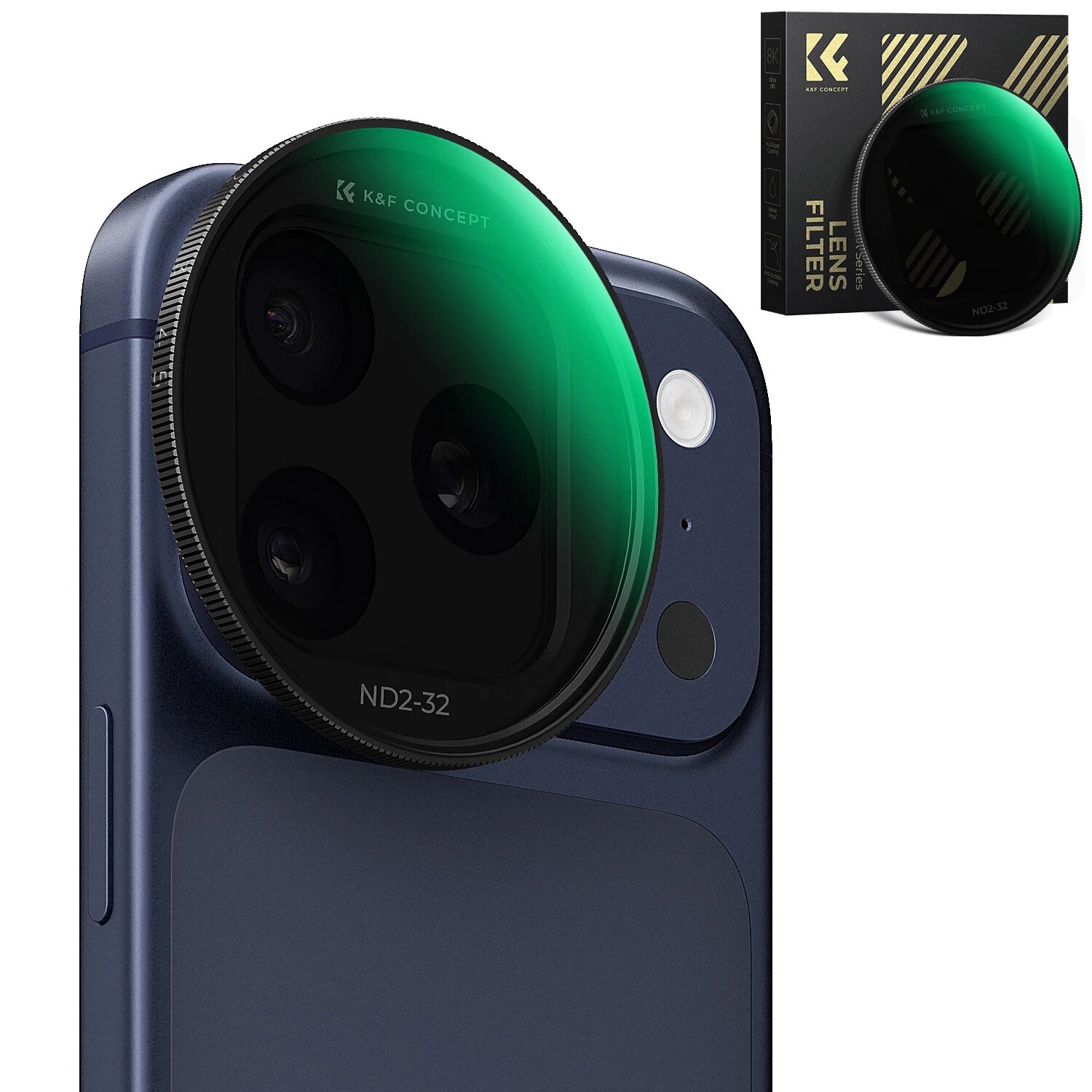 Фильтр K&F Concept ND для iPhone 17 Pro ND2-32 Black