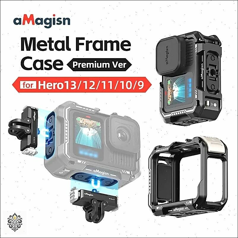 Металлическая рамка Premium + магнитный адаптер для GoPro Hero 13/12/11/10
