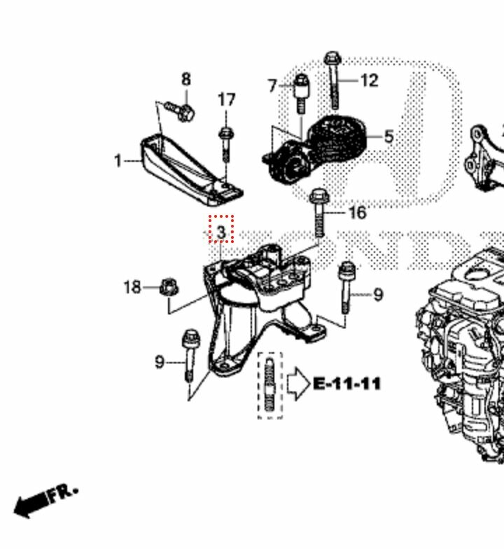 Опора крепления двигателя; Артикул Honda: 50820THBH04 (Оригинал)