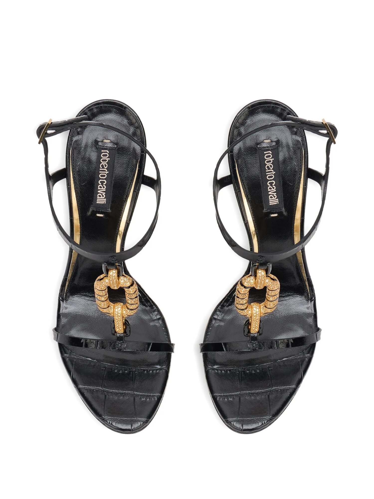 Босоножки Roberto Cavalli Roar sandals, размер 35, black/black — фото 1