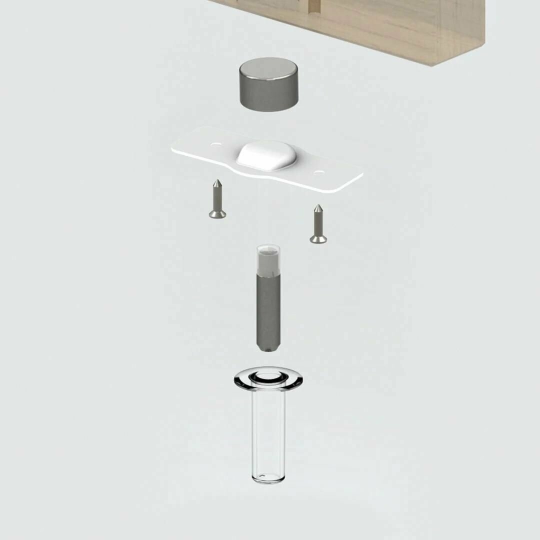 Магнитный дверной упор FANTOM STANDART FNT0020 для скрытого монтажа с регулировкой угла открывания и защитой от шума