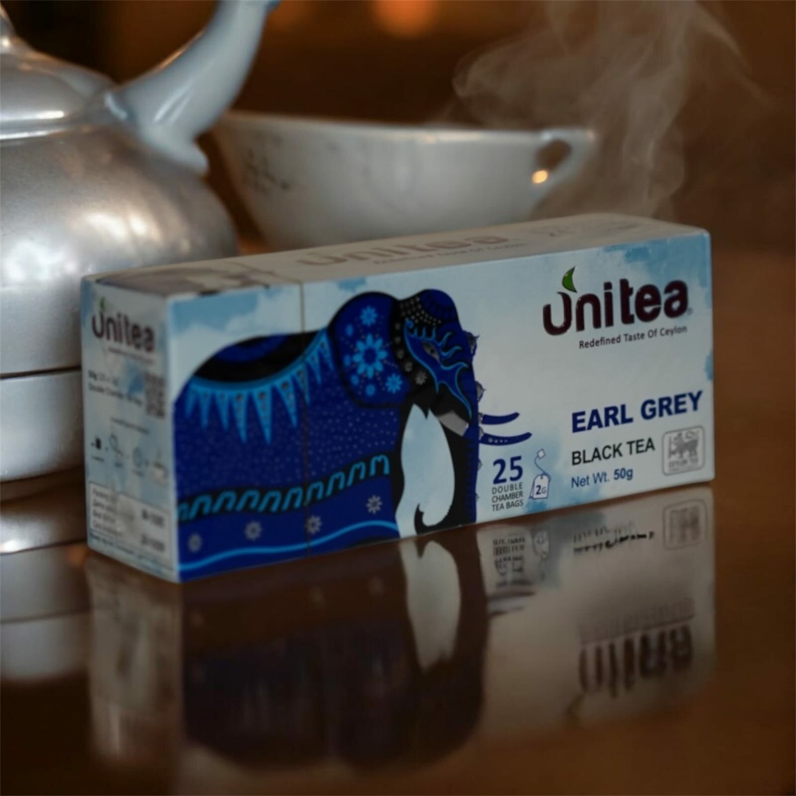 Чай черный Unitea, цейлонский, с бергамотом, в пакетиках, 25шт
