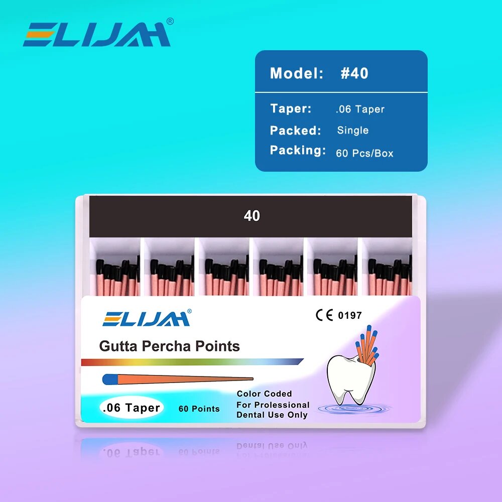 ELIJAH Гуттаперча #40, .06 Taper, 60 шт