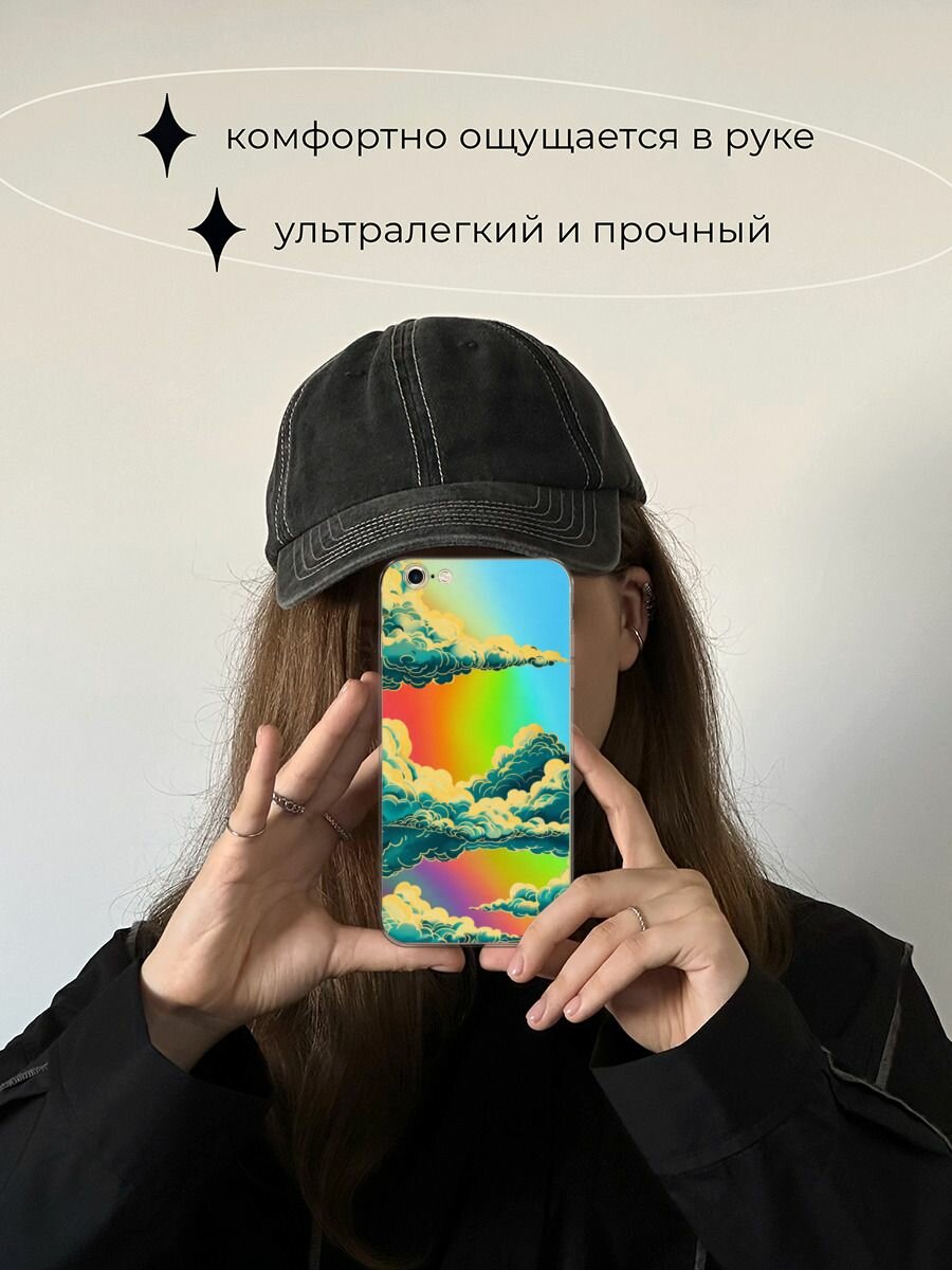 Чехол на Apple iPhone 6 Plus/6S Plus / Айфон 6 Плюс/Айфон 6С Плюс с принтом Облака и космос, прозрачный — фото 1