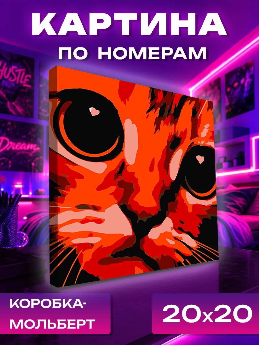 Картина по номерам маленькая кот