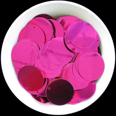Розовые круглые пайетки 25 мм, Fuchsia