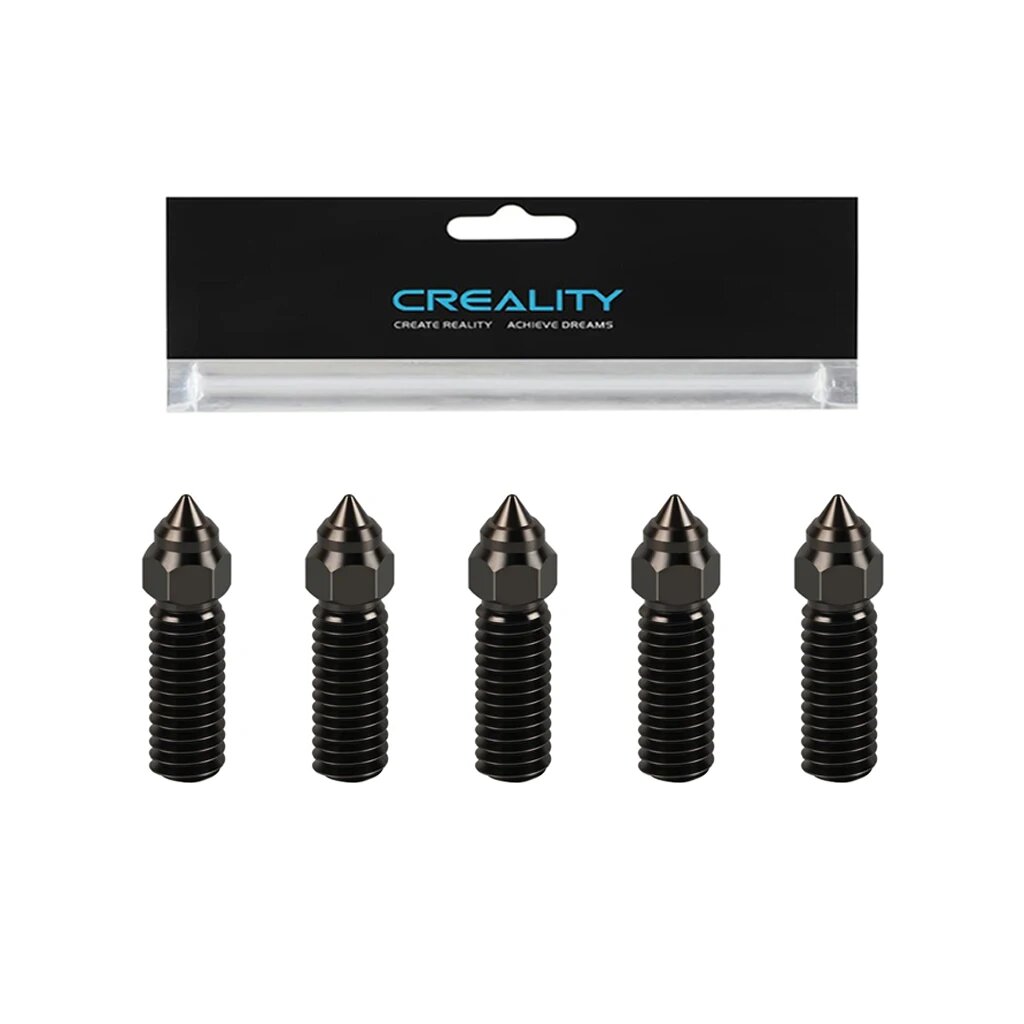 Сопла Creality K1/K1 Max/Ender3 V3 KE из закаленной стали 0,2/0,4/0,6/0,8/1,0/1,2 мм 0,4 мм, 5PCS