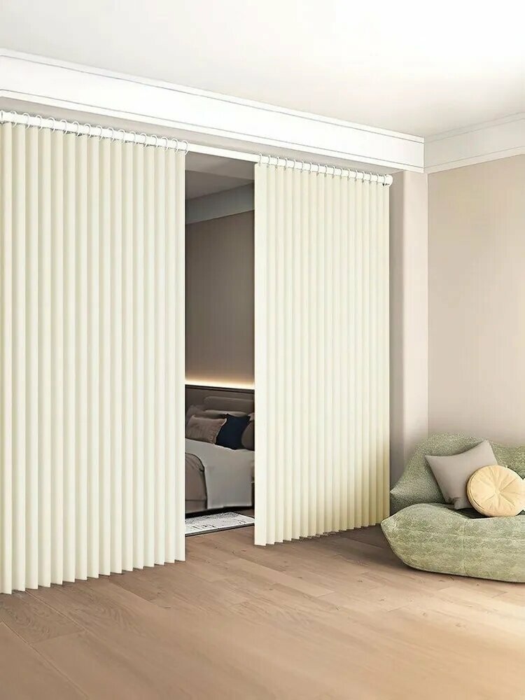 Штора портьера Partition curtain 300х242 см крепление Люверсы бежевый