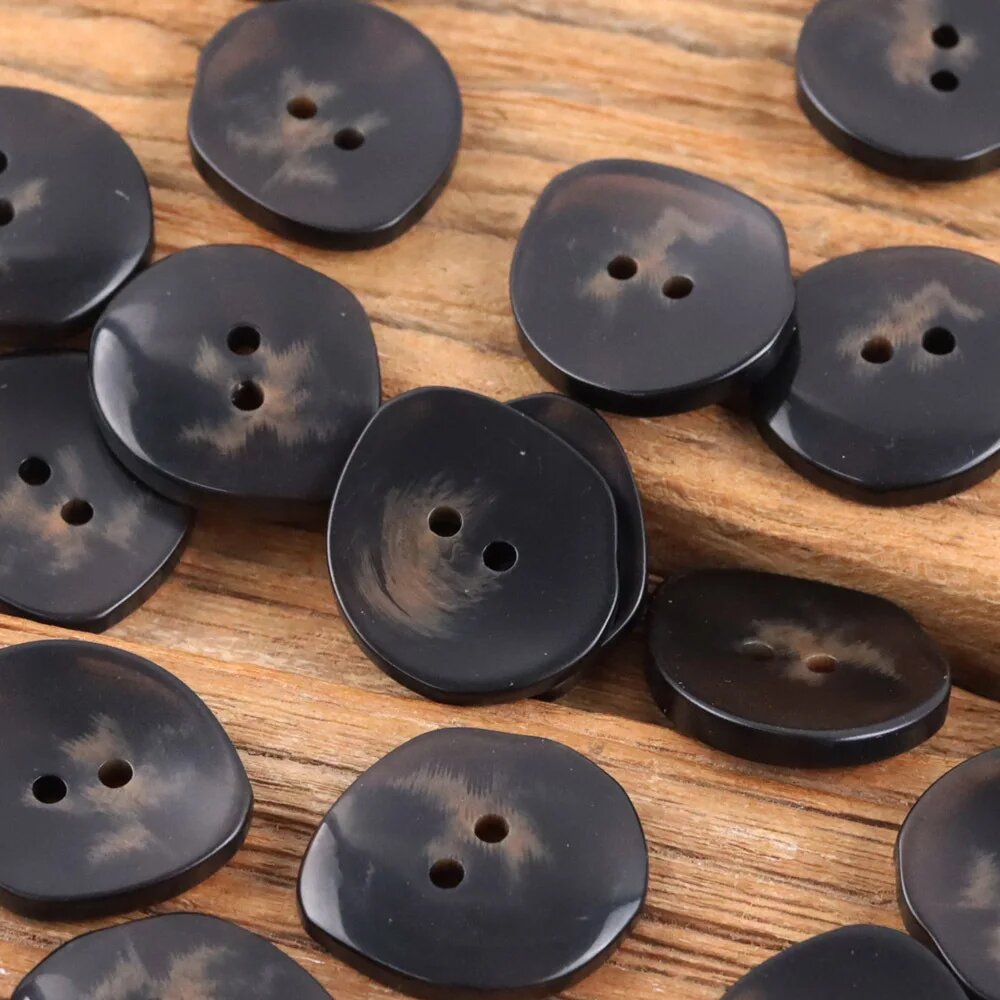 Черные/белые пуговицы из смолы 20 шт. Черный, 15MM, black