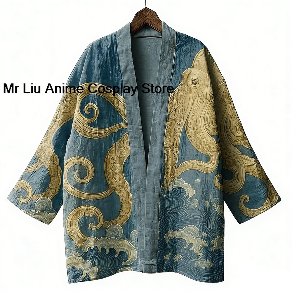 Кардиган-кимоно 3D-укё-э из полиэстера с японским принтом XXXL, Haori Jacket6