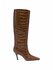 Ботинки Amina Muaddi Mona crocodile-effect pointed-toe boots, размер 37, brown