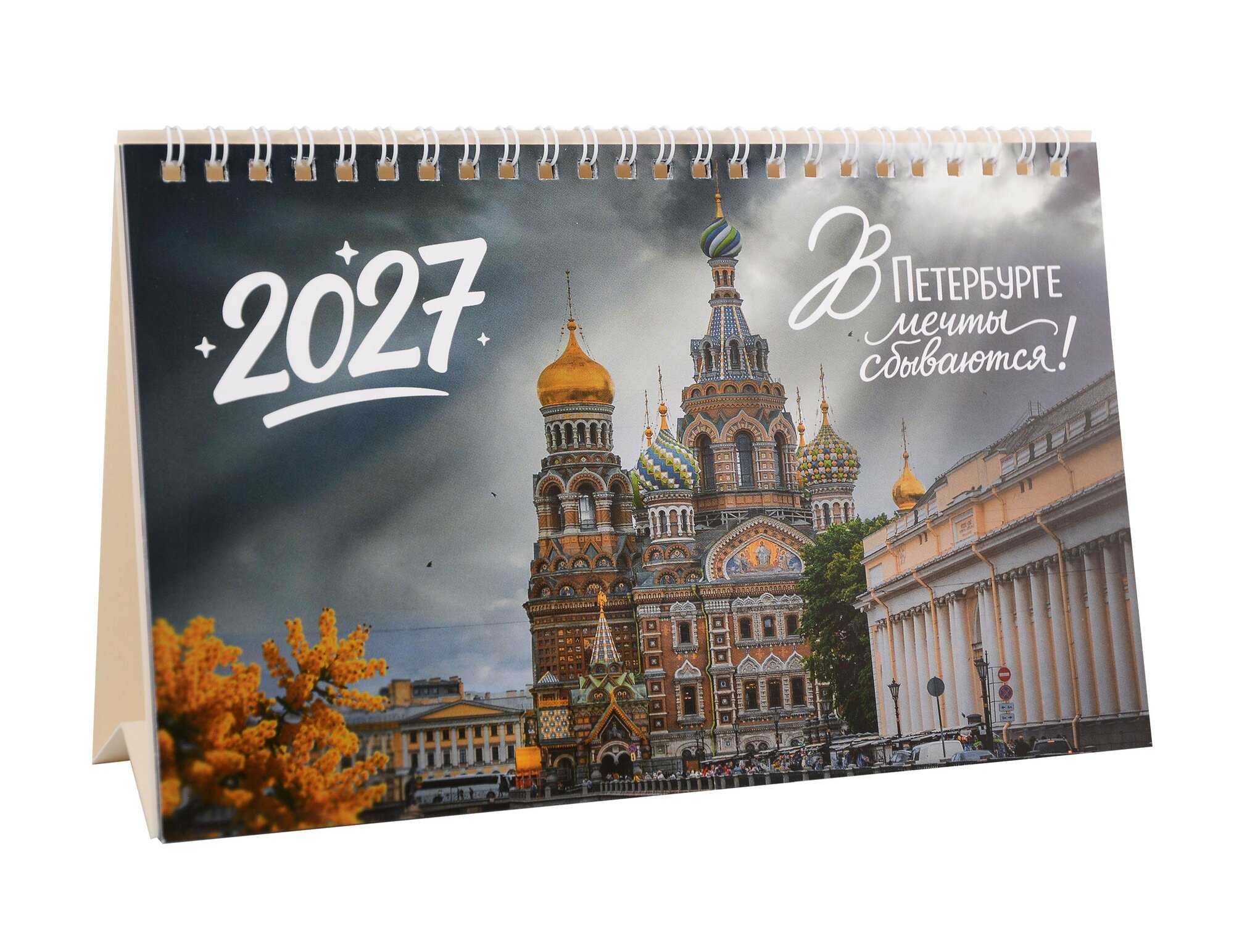 Календарь 2027г 215*130 СПб "В Петербурге мечты сбываются. Фото Михайлов" настольный, домик