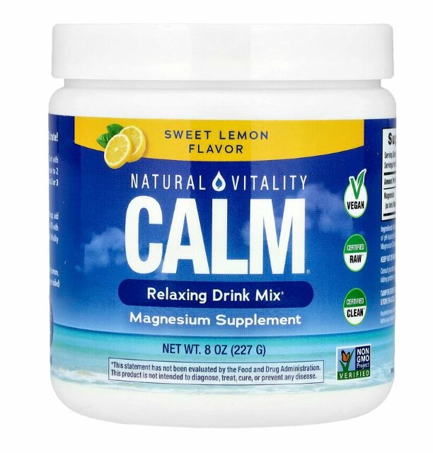 Natural Vitality, CALM, смесь для расслабляющих напитков, цитрат магния сладкий лимон, 227 г