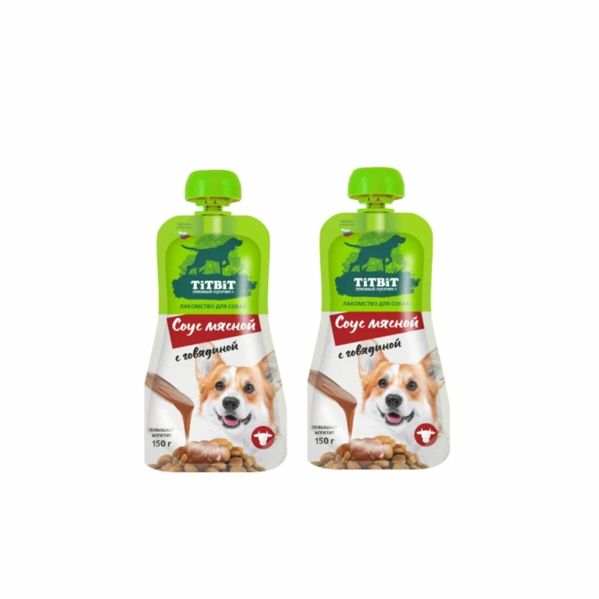 Titbit Лакомство для собак Соус мясной с индейкой, 150 гр, 2 шт.