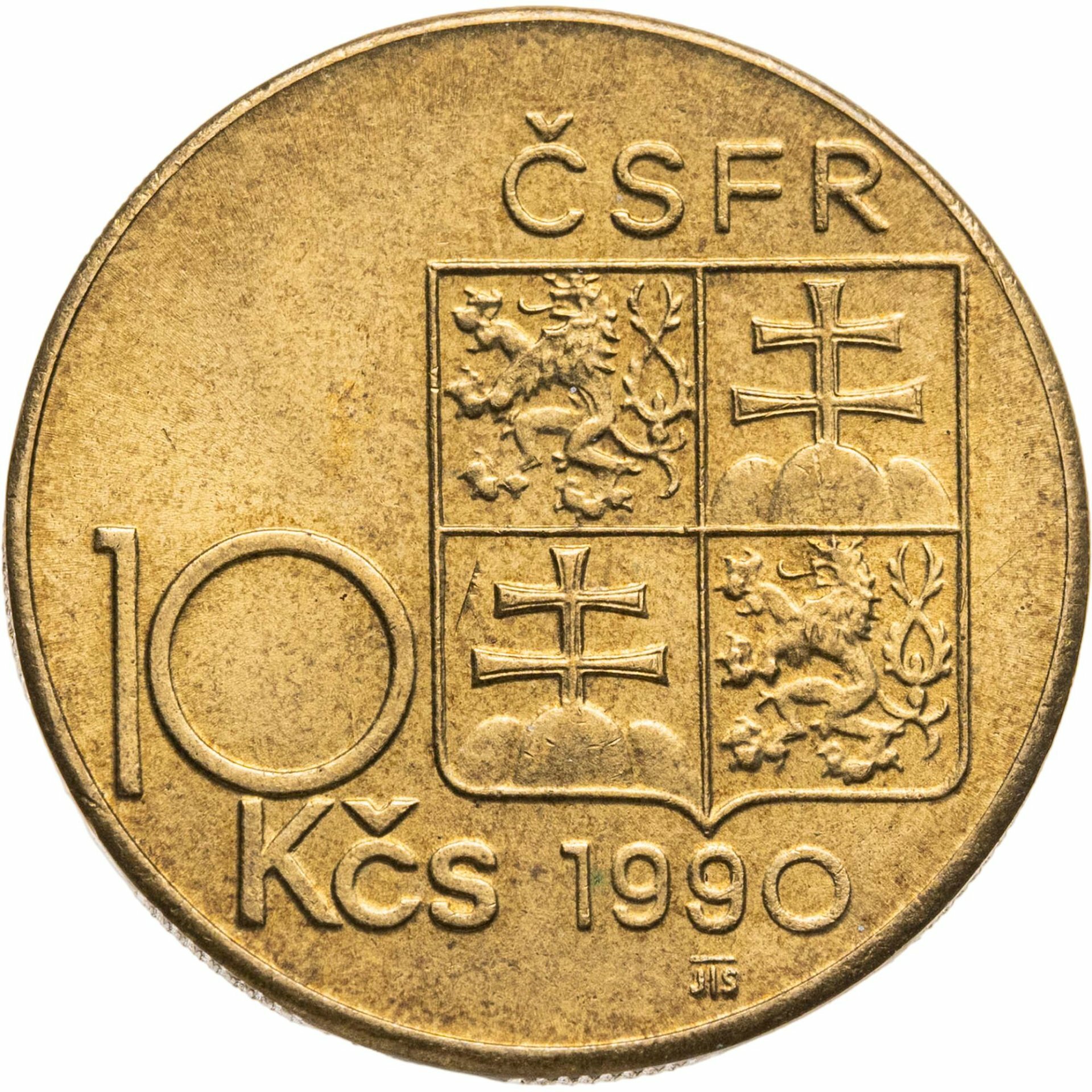 Чехословакия 10 крон korun 1990 "Томаш Гарриг Масарик", Бронза, в сохранности AU
