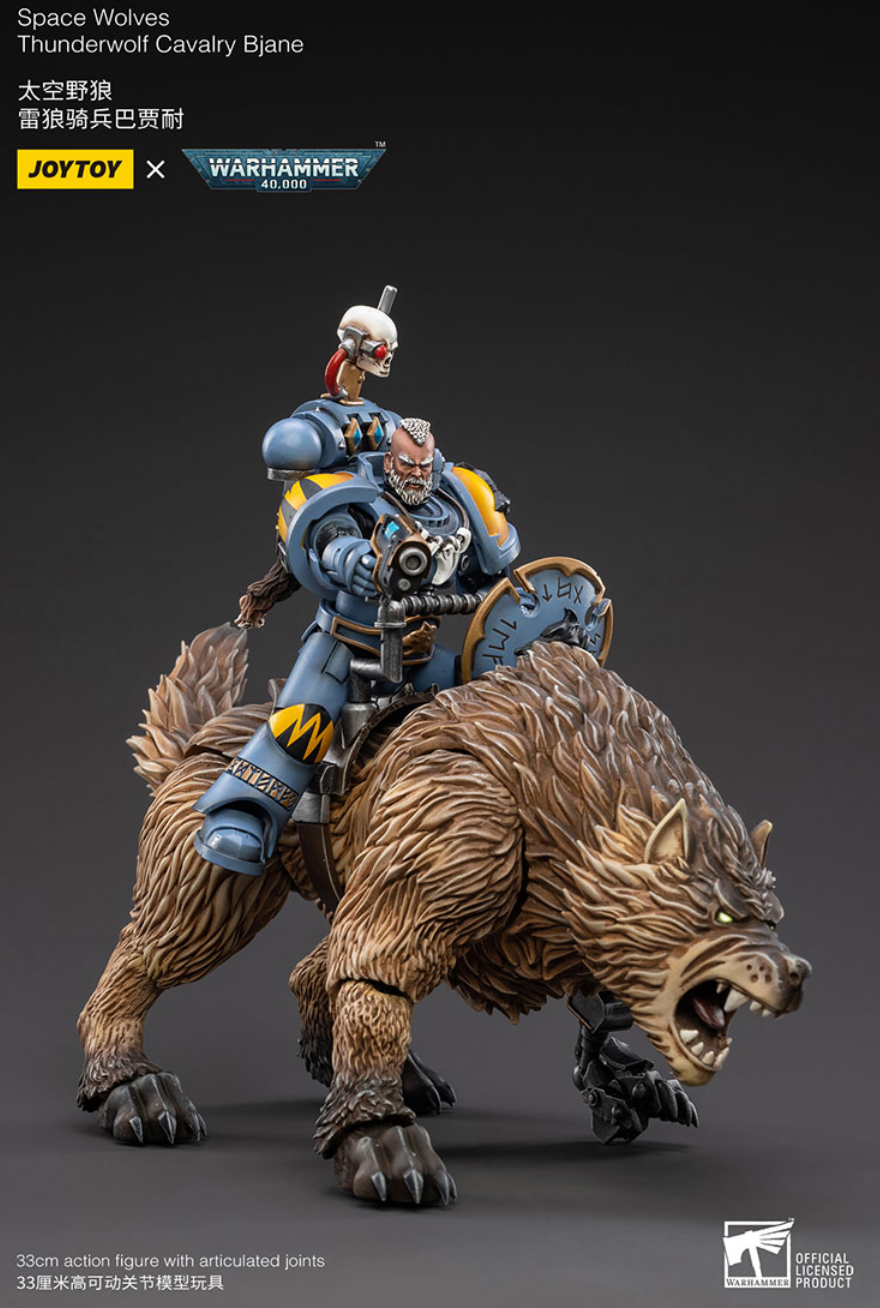 Фигурка JOYTOY Warhammer 40000 Space Wolves Thunderwolf Cavalry Bjane