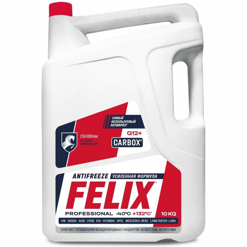 Антифриз CARBOX -40 G-12+ красный /10 кг/ FELIX 430206020