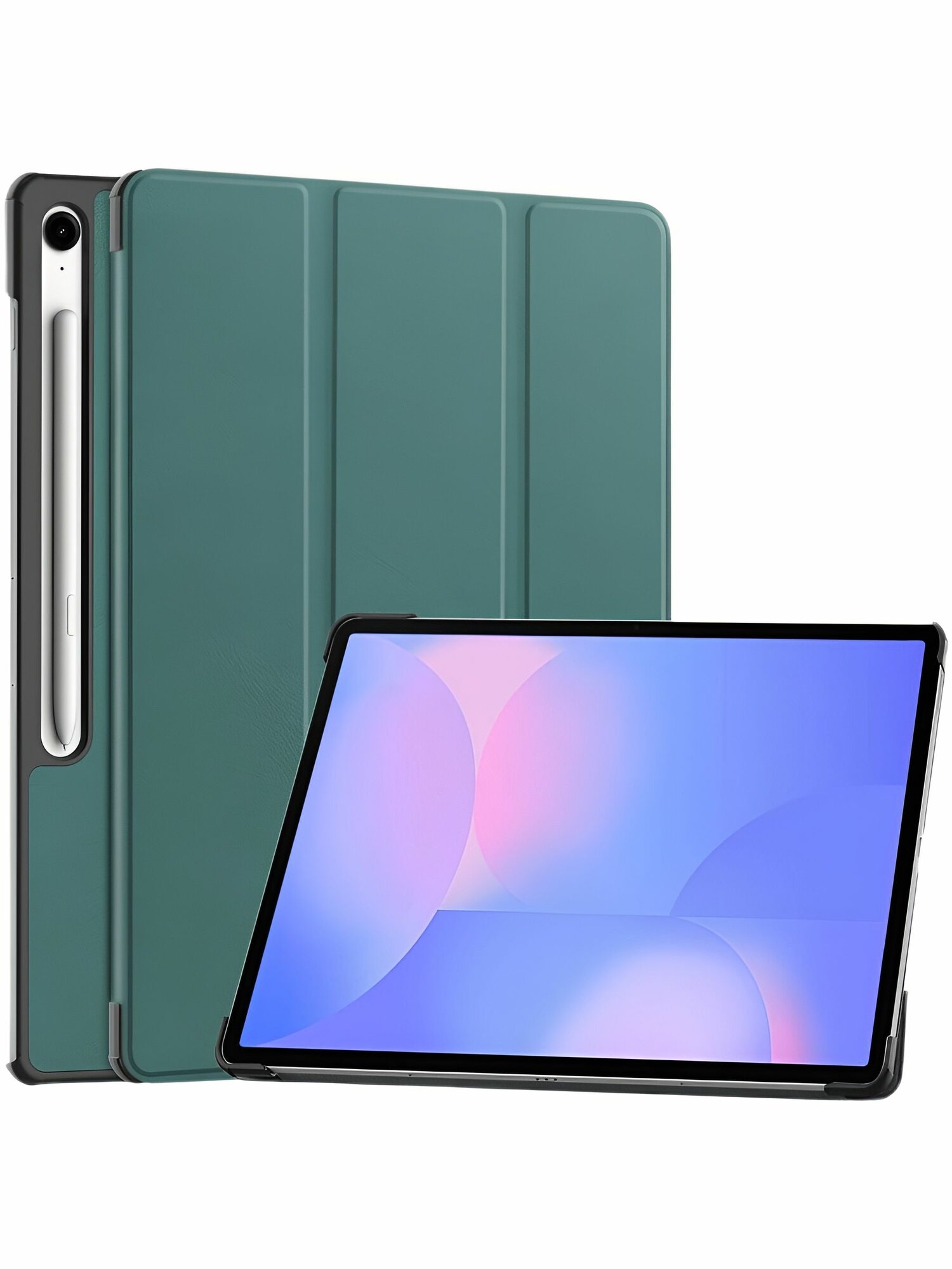 Чехол на Samsung Galaxy Tab S10 FE+ 13.1" SM-X620, SM-X626, SM-X626B, умный с магнитом, темно-зеленый