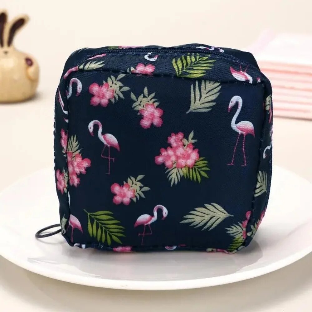 Хлопковая сумка для тампонов Black Flamingo