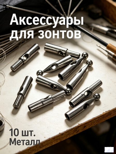 Черные металлические наконечники для зонта, 10 штук, для замены и ремонта