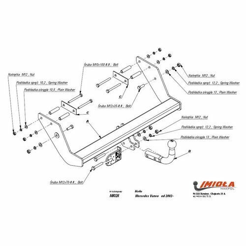 Фаркоп seat (tarraco) IMIOLA M026