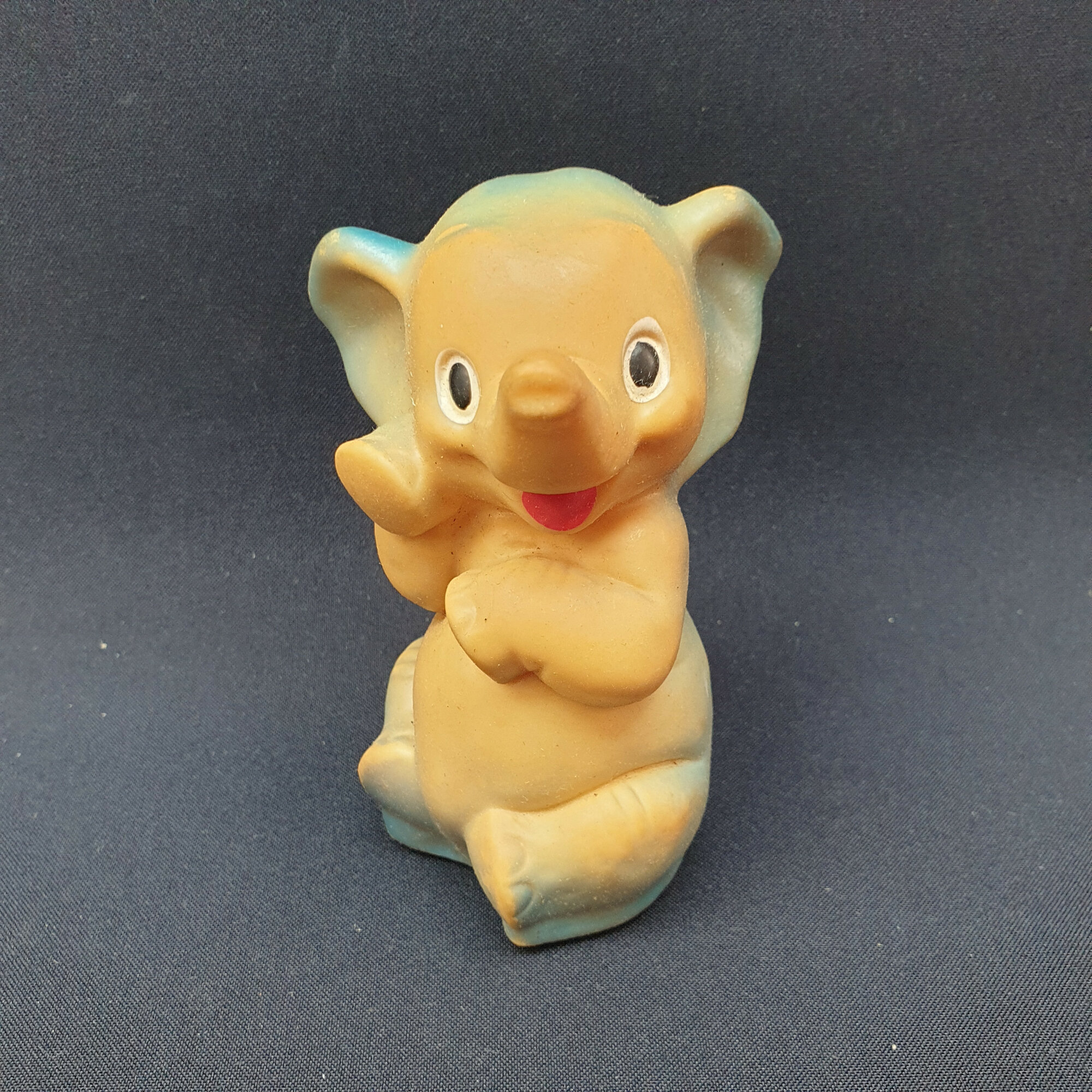 Игрушка резиновая винтажная, СССР. Фигурка слоненка, детская игрушка для купания