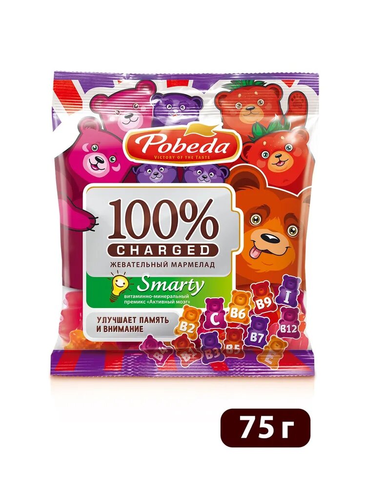 Мармелад Победа вкуса жевательный "Чаржед" "Активный мозг", 75 г