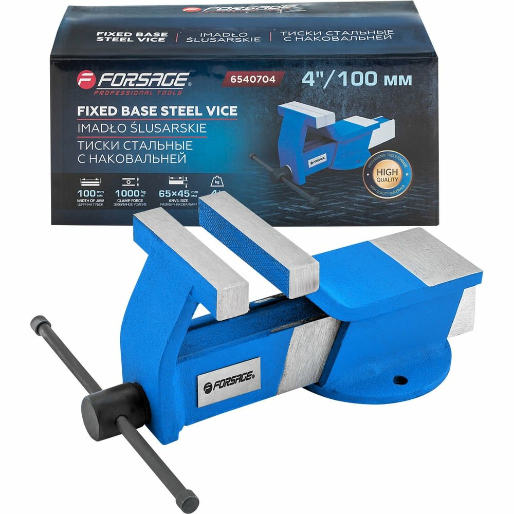 Тиски стальные с наковальней 4"-100 мм Forsage F-6540704(18547)