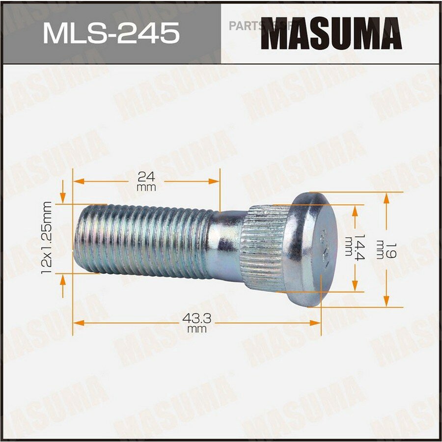 Шпилька колесная 12x1.25мм, L=43,3 мм MASUMA MLS-245 | цена за 1 шт
