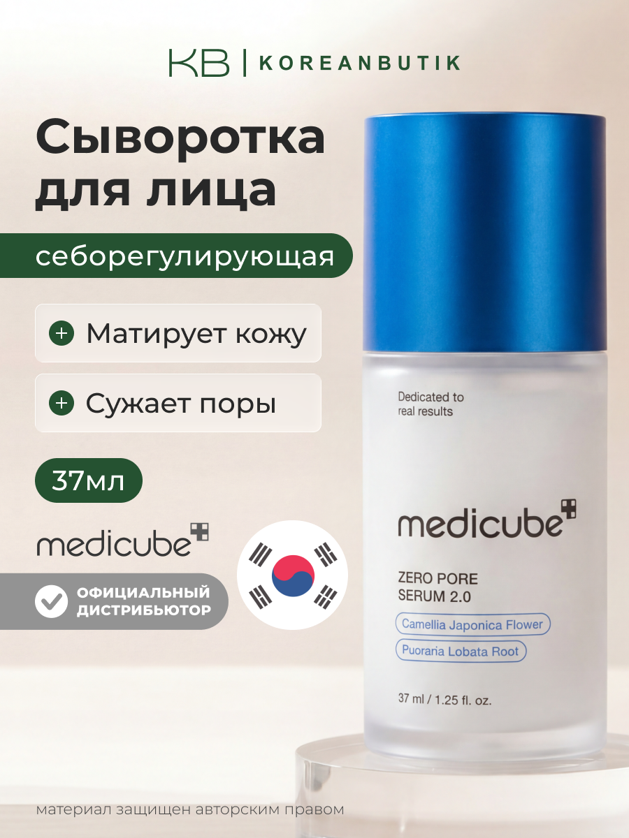 Сыворотка себорегулирующая для сужения пор | Medicube Zero Pore Serum 2.0 37ml