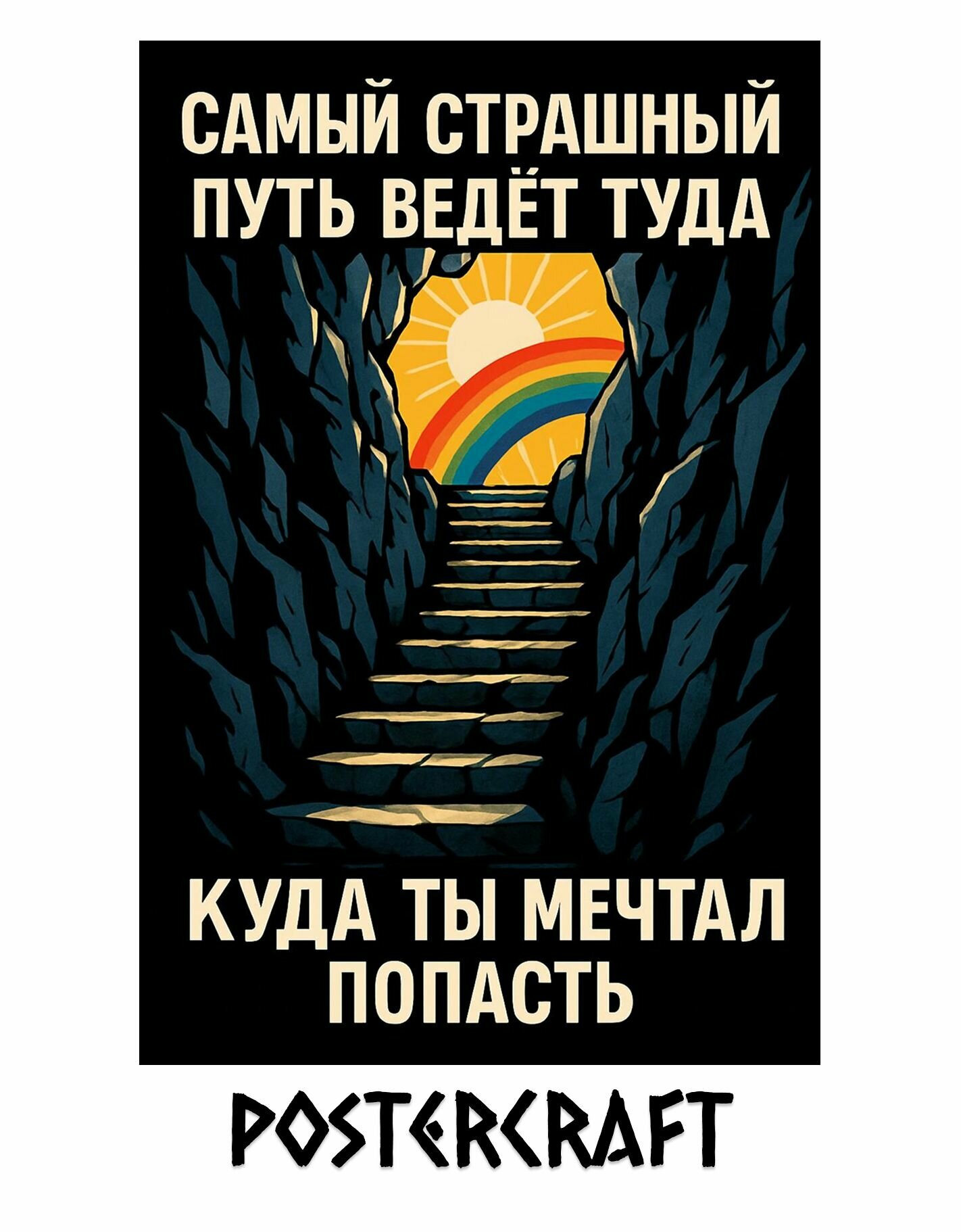 Мотивационный Постер "Путь и Мечты", 29.7х42см, А3, глянцевый